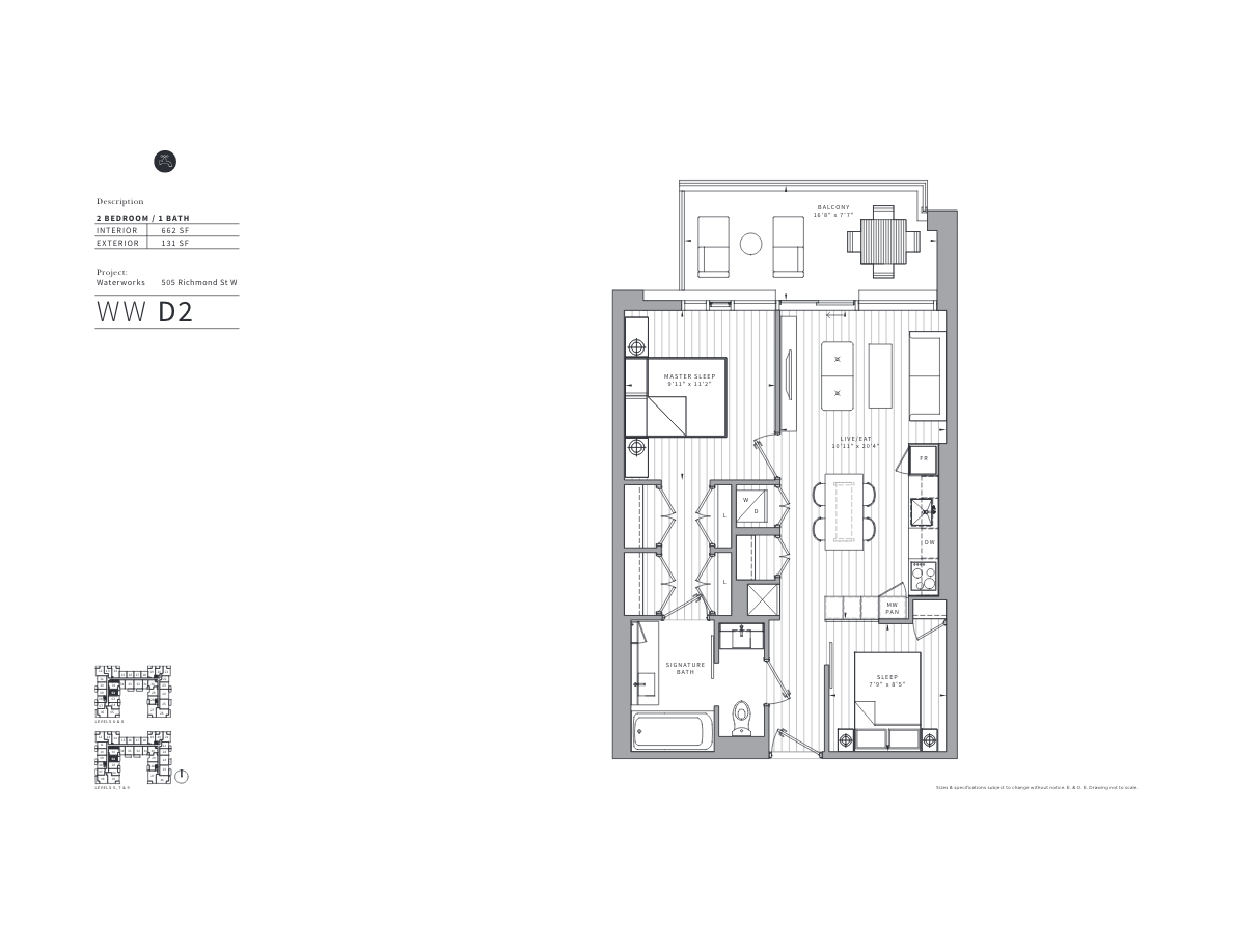 WaterWorks Toronto - D2 Floor Plan, Toronto ON | Livabl