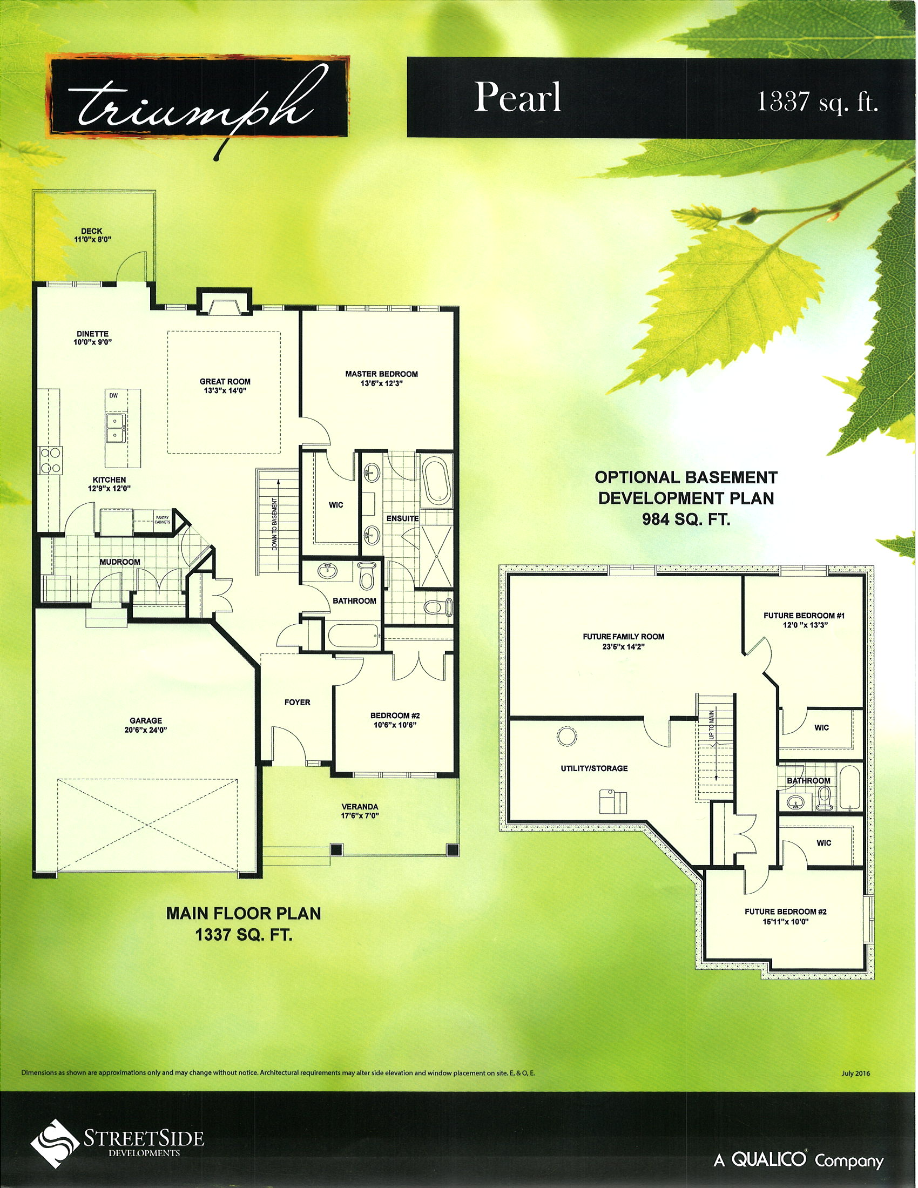 Ambleside | 39, 7115 Armour Link (w/basement development) | Floor Plans ...