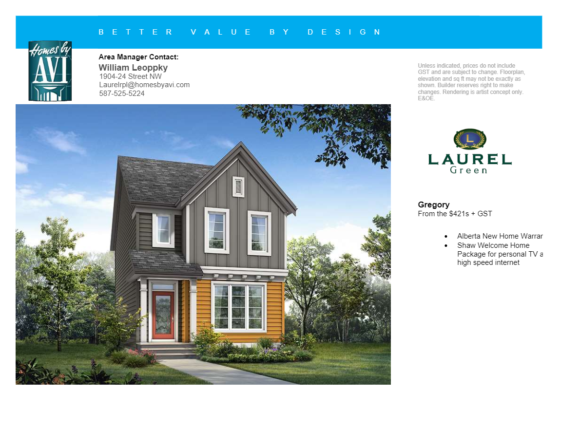 Laurel Green - Gregory Floor Plan, Edmonton AB | Livabl