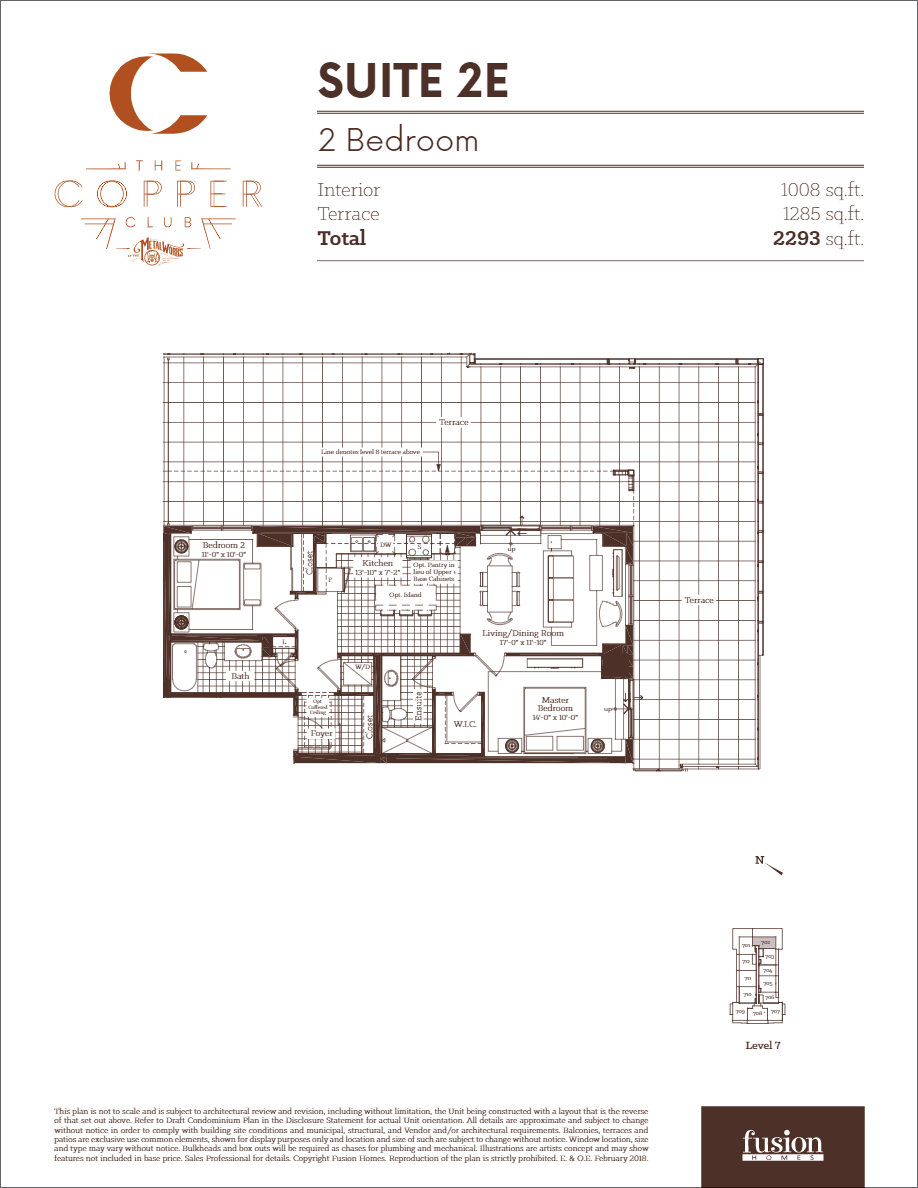 2E floor plan at The Copper Club at The Metalworks in Guelph, ON