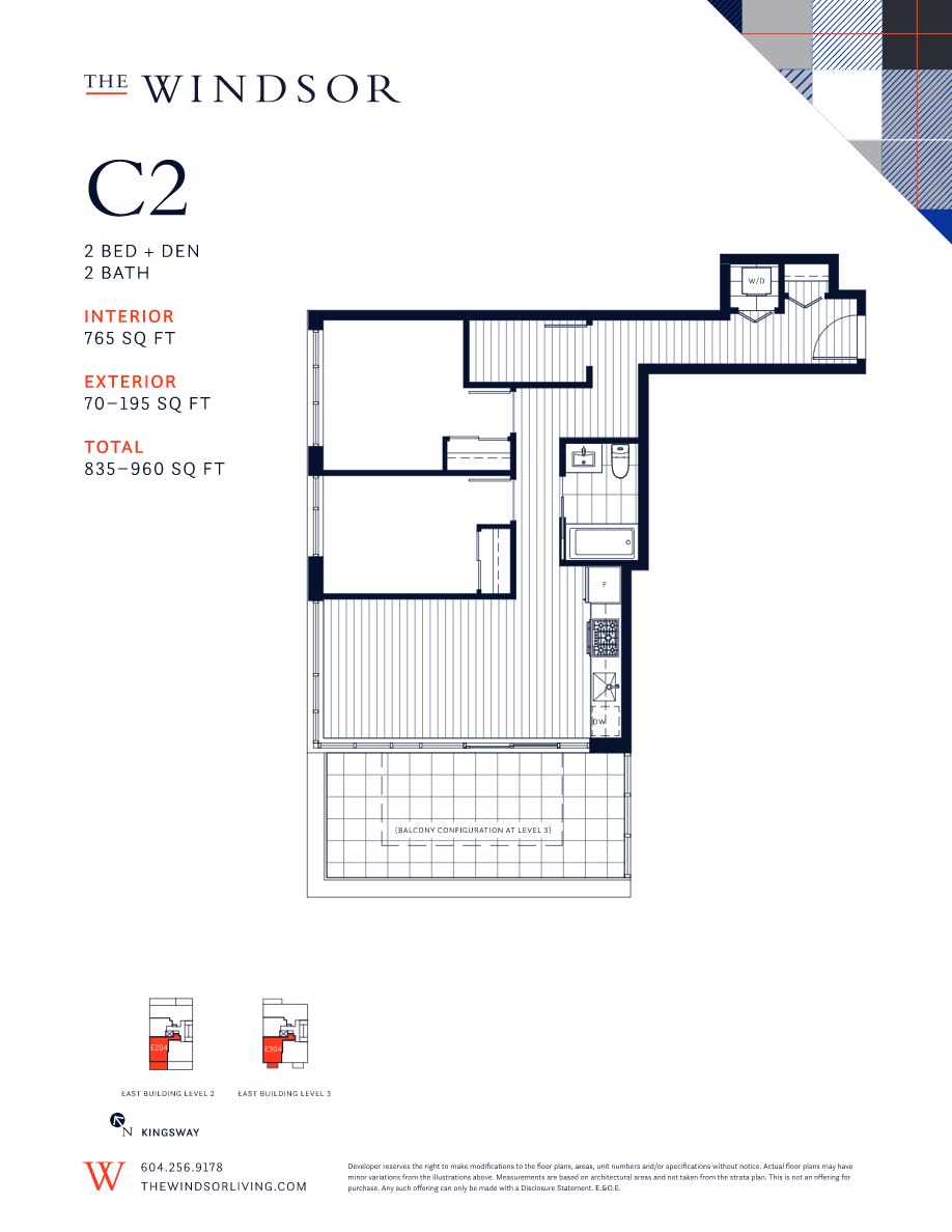 The Windsor (High Rise) - C2 Floor Plan, Vancouver BC | Livabl