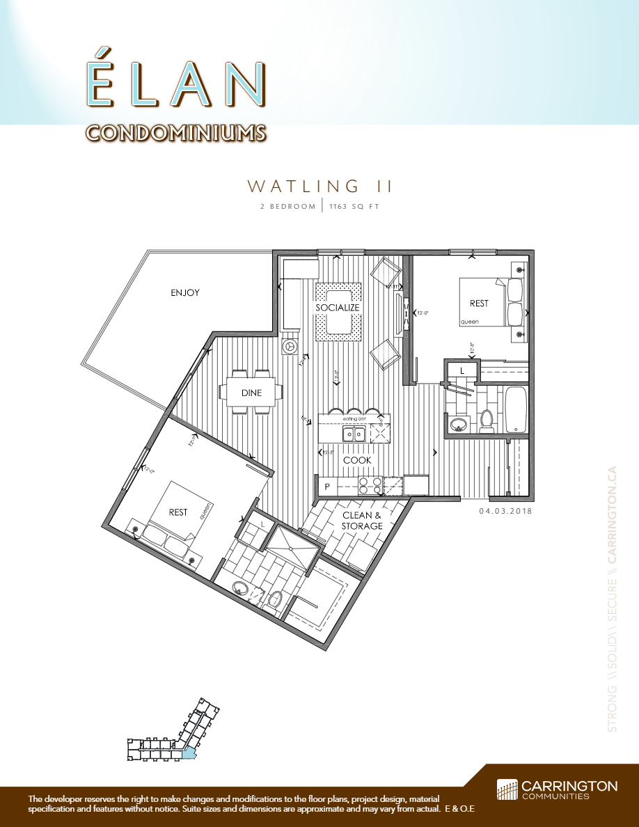 Elan Condominiums - Watling II Floor Plan, Edmonton AB | Livabl