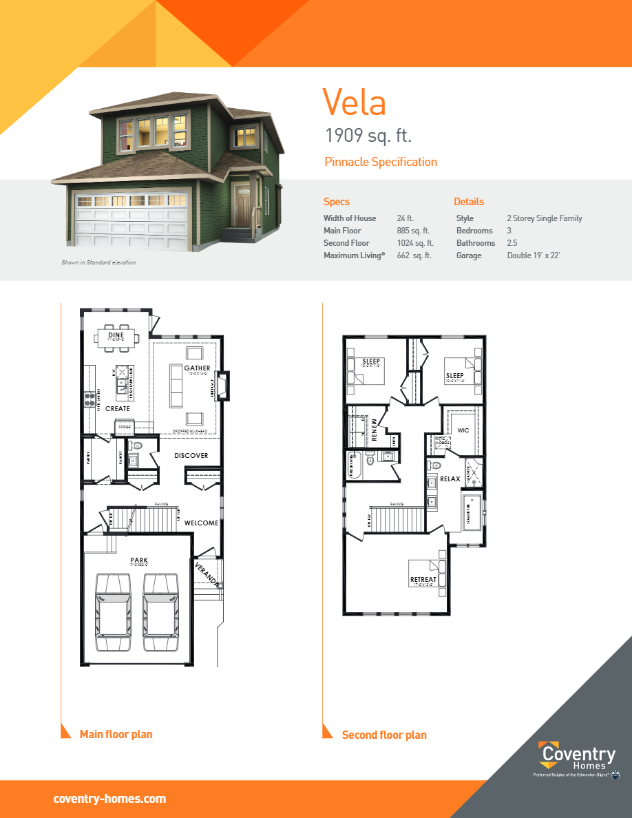 Newcastle - Vela Floor Plan, Edmonton AB | Livabl