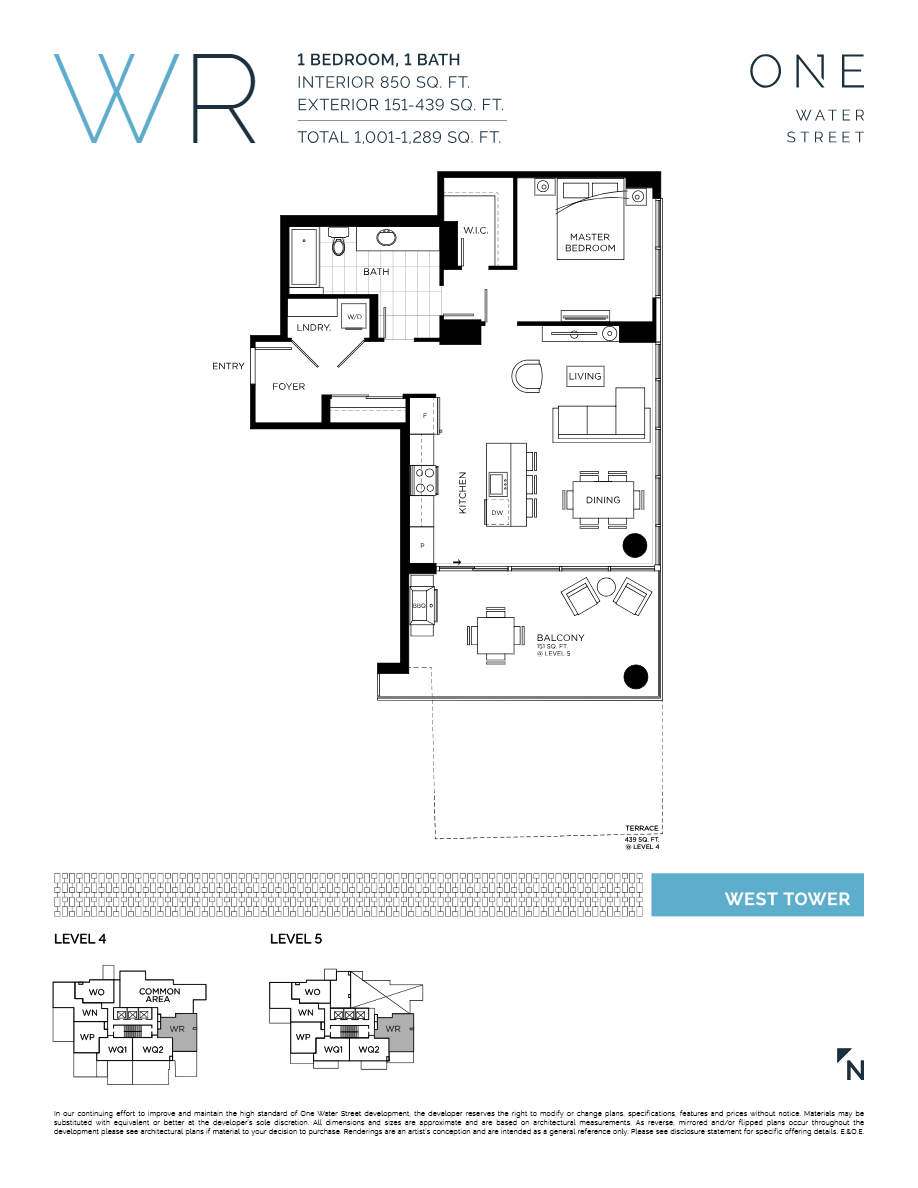 WR floor plan at ONE Water Street in Kelowna, BC