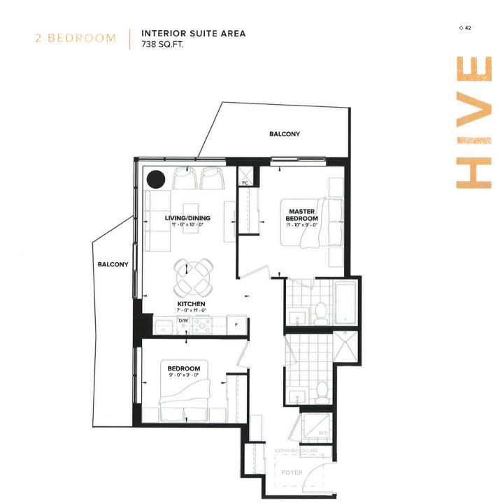 Ellie Condos - Hive Floor Plan, Toronto ON | Livabl