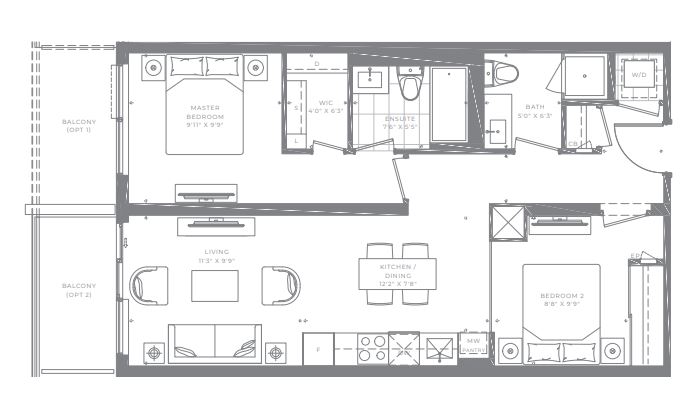 M2M Condos - 2B-C Floor Plan, Toronto ON | Livabl