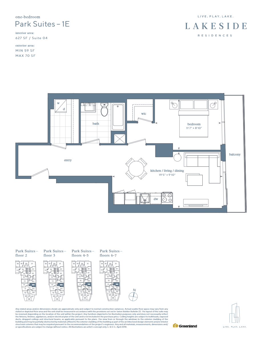 Lakeside Residences (City, Sky and Park Suites) | 1E | Floor Plans and ...