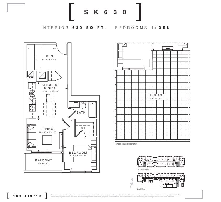 The Bluffs - 630 Floor Plan, Toronto ON | Livabl