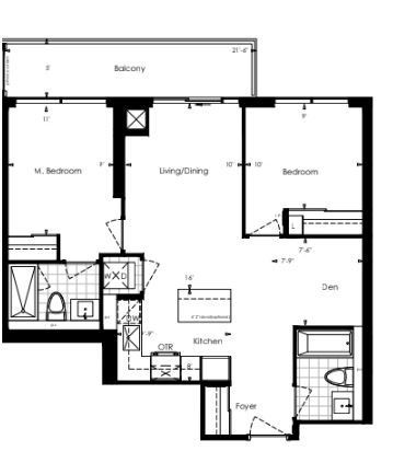 Erin Square Condominiums | 2B+D | Floor Plans and Pricing