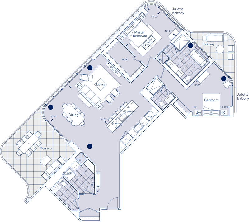 Aqualuna - T2D Floor Plan, Toronto ON | Livabl