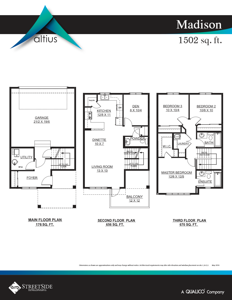 Uplands Townhomes by StreetSide Developments | #19628 Madison | Floor ...
