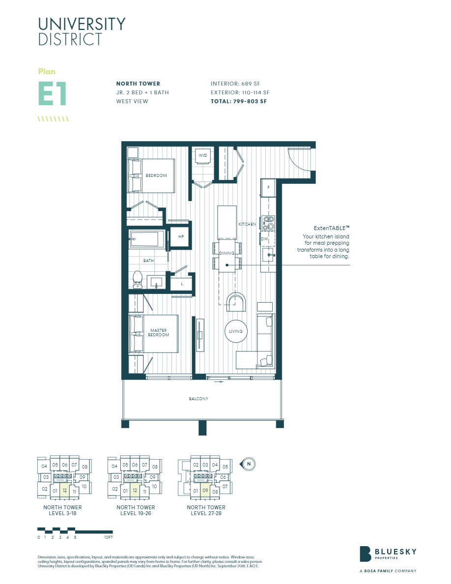 University District - E1 Floor Plan, Surrey BC | Livabl