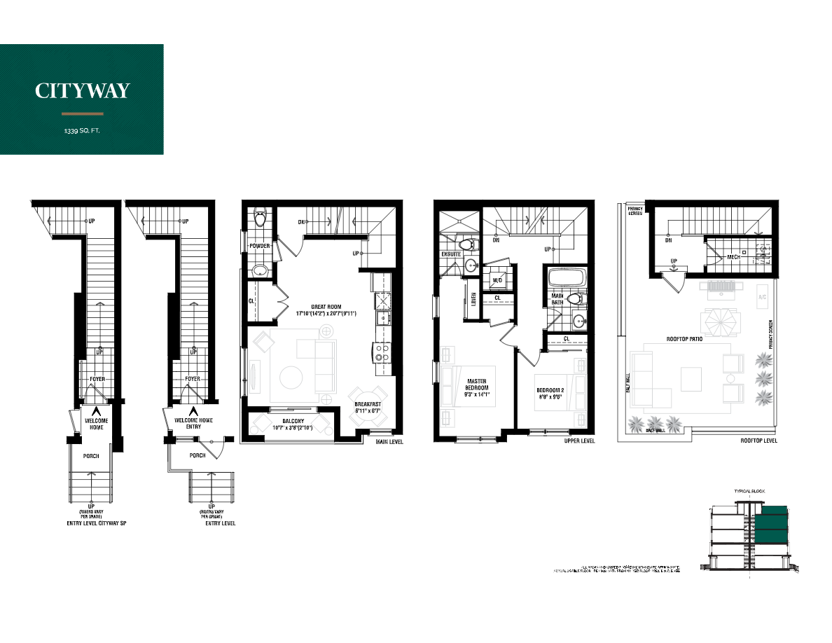 The Way Urban Towns - Cityway Floor Plan, Mississauga ON | Livabl