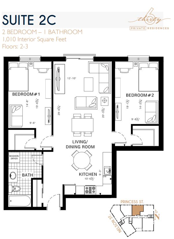 2C floor plan at 6Thirty Private Residences in Kingston, ON