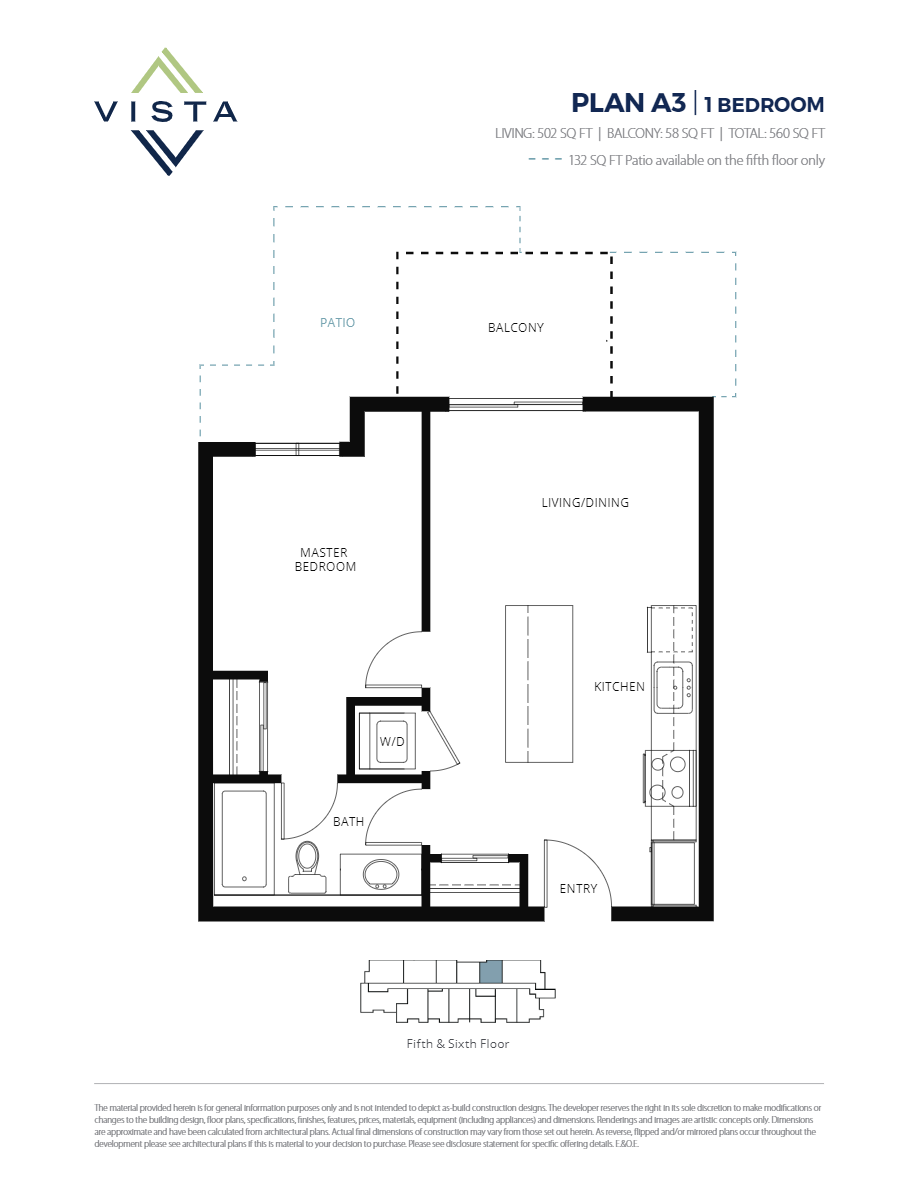 A3 floor plan at VISTA in Coquitlam, BC