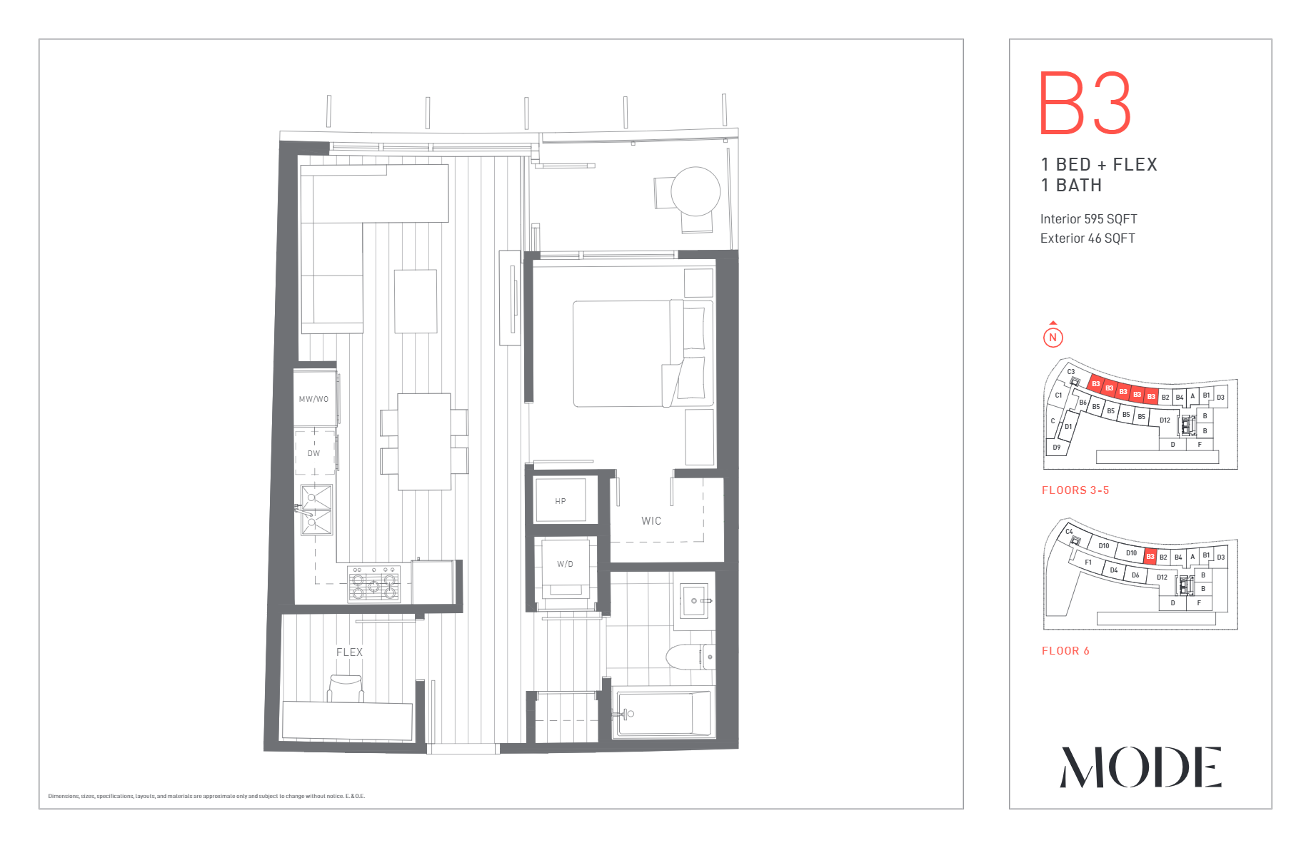 B3 floor plan at MODE (River District) in Vancouver, BC