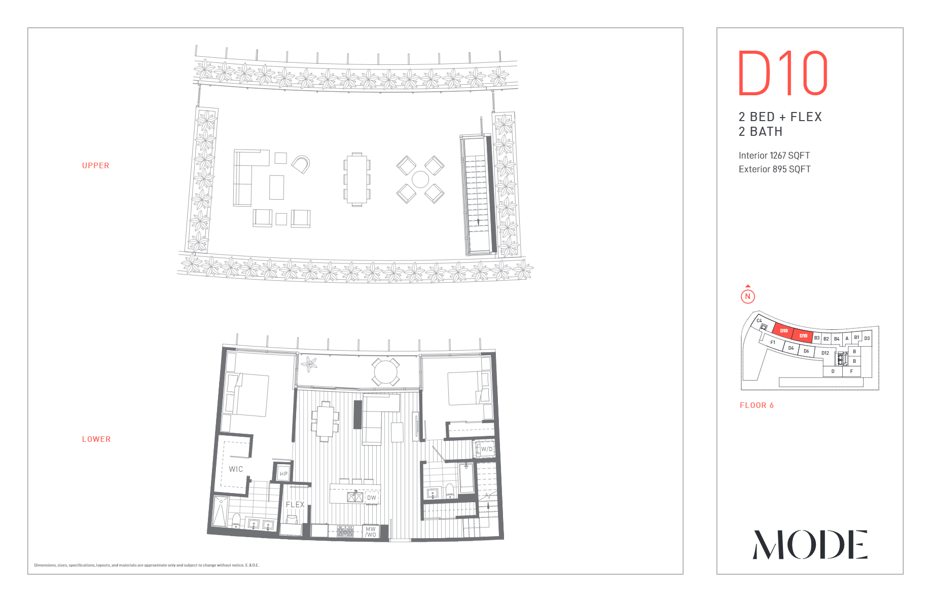 D10 floor plan at MODE (River District) in Vancouver, BC