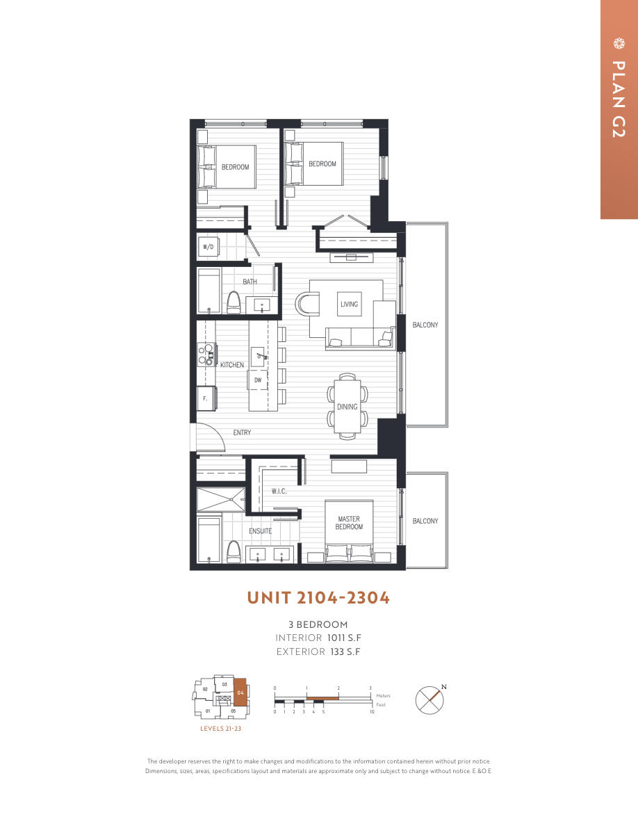G2 floor plan at Centra in Surrey, BC