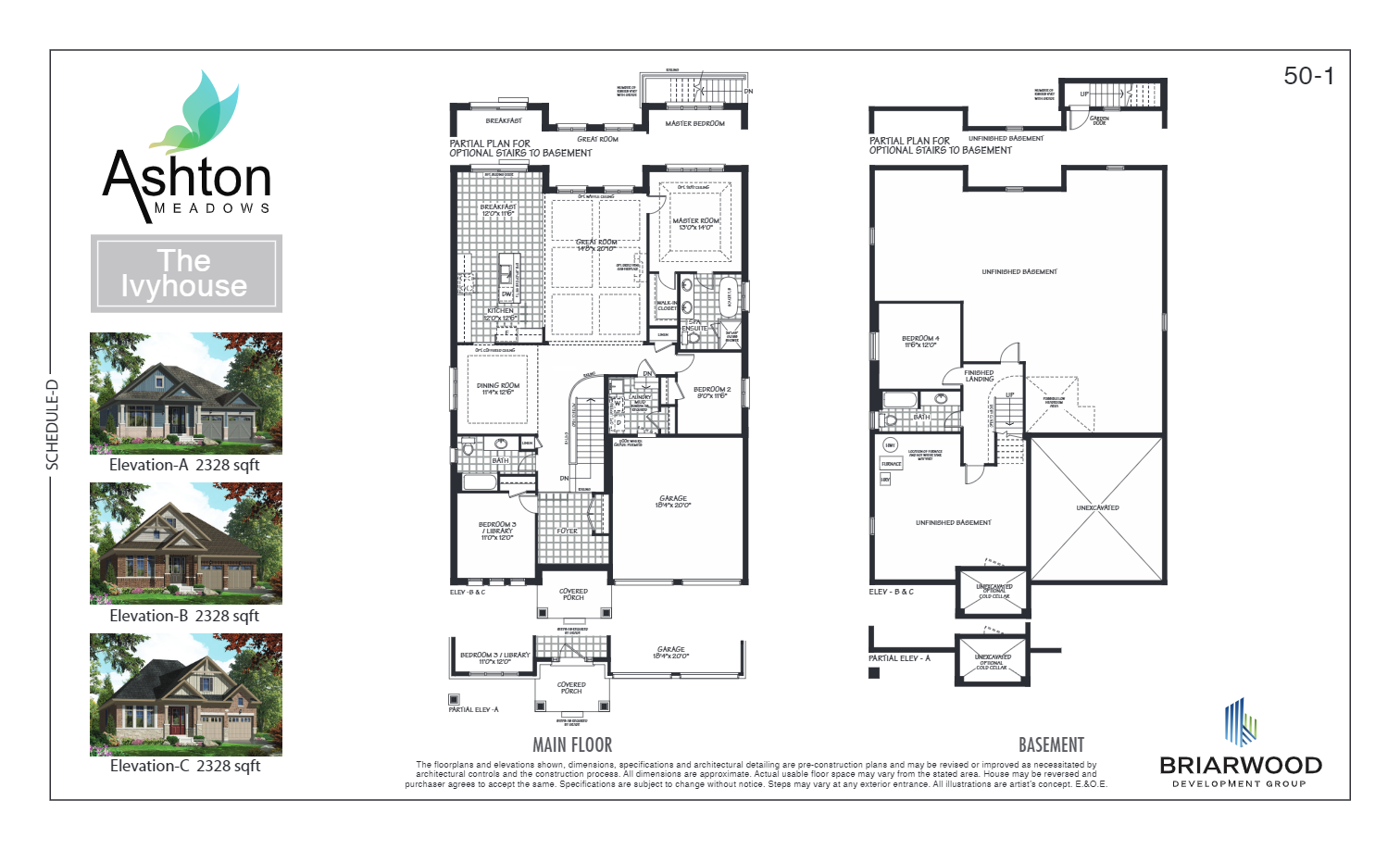 Ashton Meadows - Ivyhouse - Elev A Floor Plan, Stayner ON | Livabl