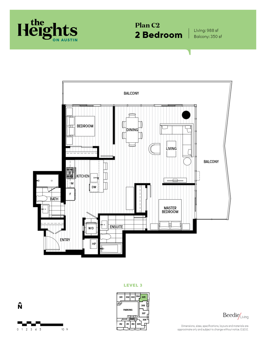 The Heights on Austin- West Tower - C2 Floor Plan, Coquitlam BC | Livabl
