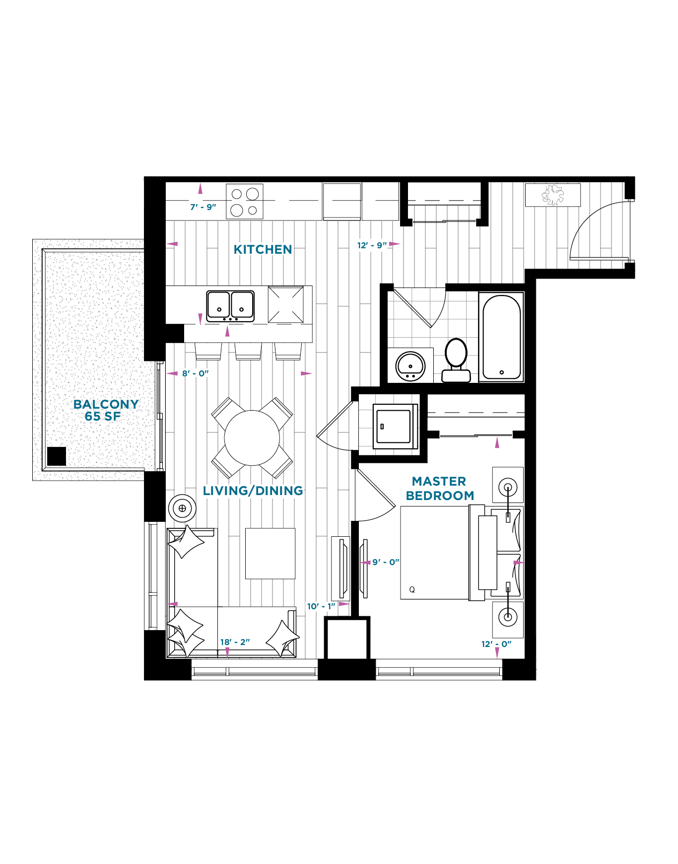 Lookout floor plan at CoMo Condos in Hamilton, ON