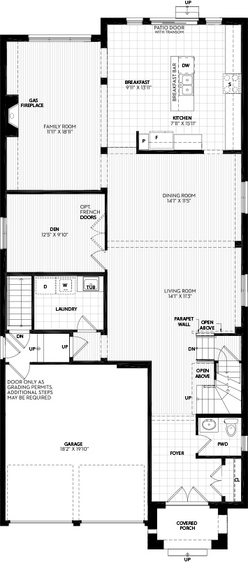 The Birch floor plan at Hillsborough in East Gwillimbury, ON