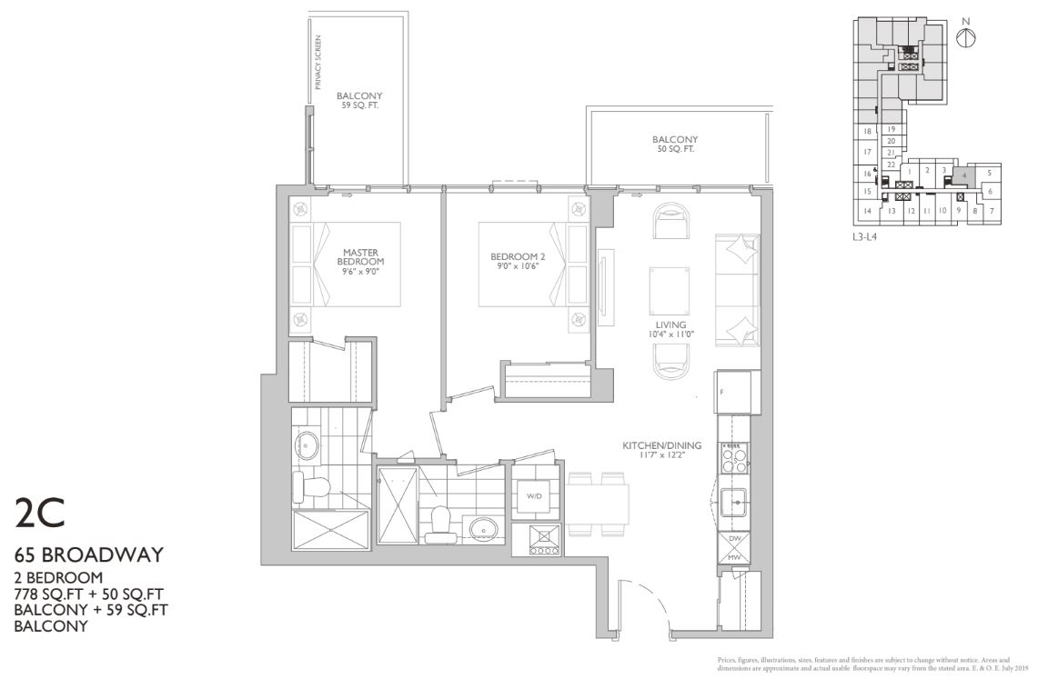 Sixty Five Broadway - 2C Floor Plan, Toronto ON | Livabl