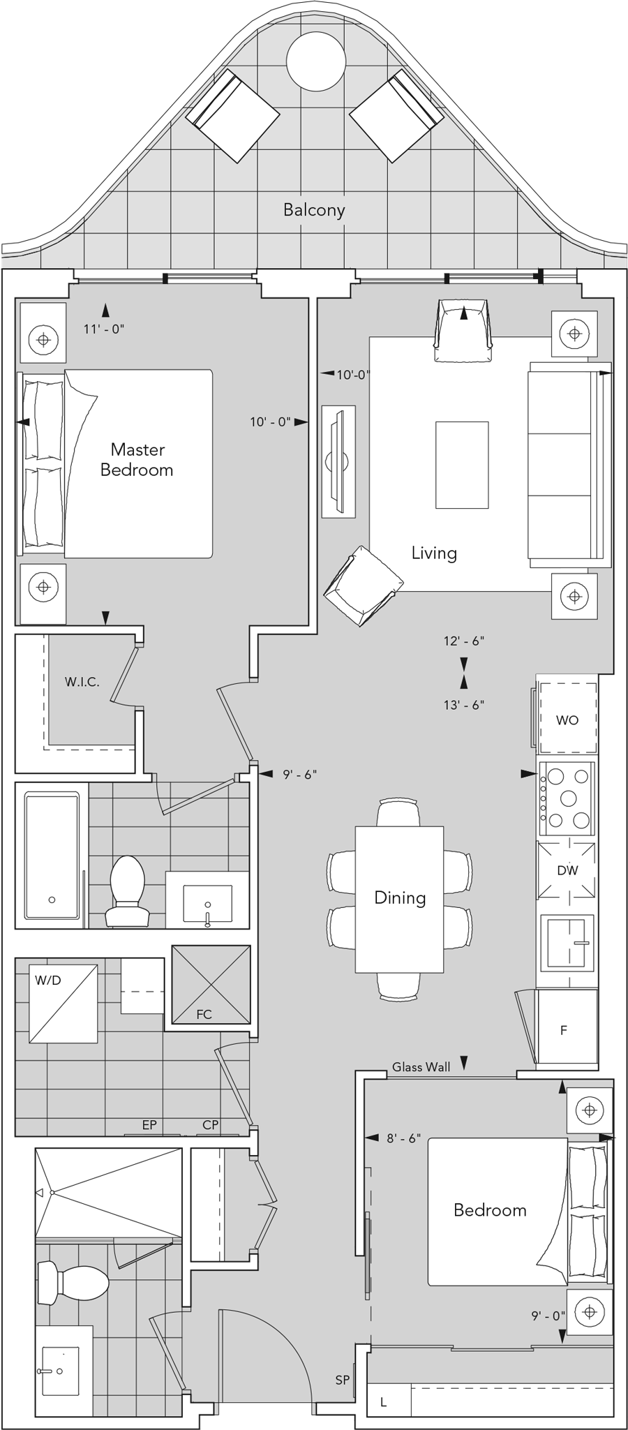 Aqualuna - 2C Floor Plan, Toronto ON | Livabl