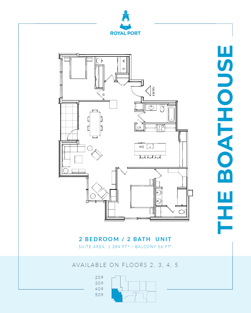 The Boathouse floor plan at Royal Port in St. Catharines, ON