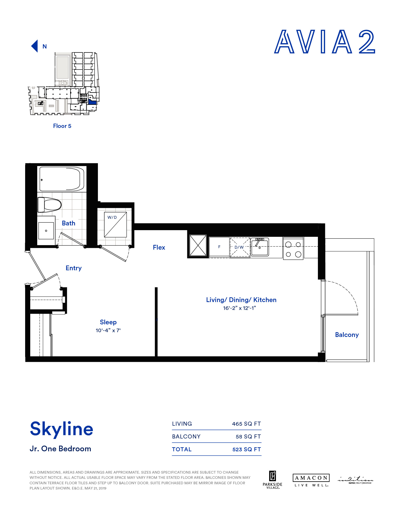 Skyline floor plan at Avia 2 in Mississauga, ON