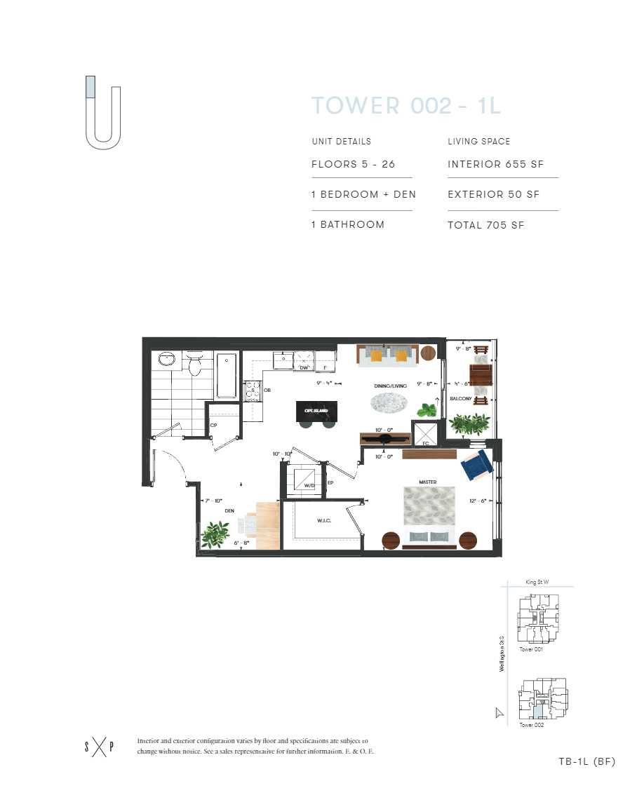 Union Towers - Phase 1 - Tower 002 - 1L Floor Plan, Kitchener ON | Livabl