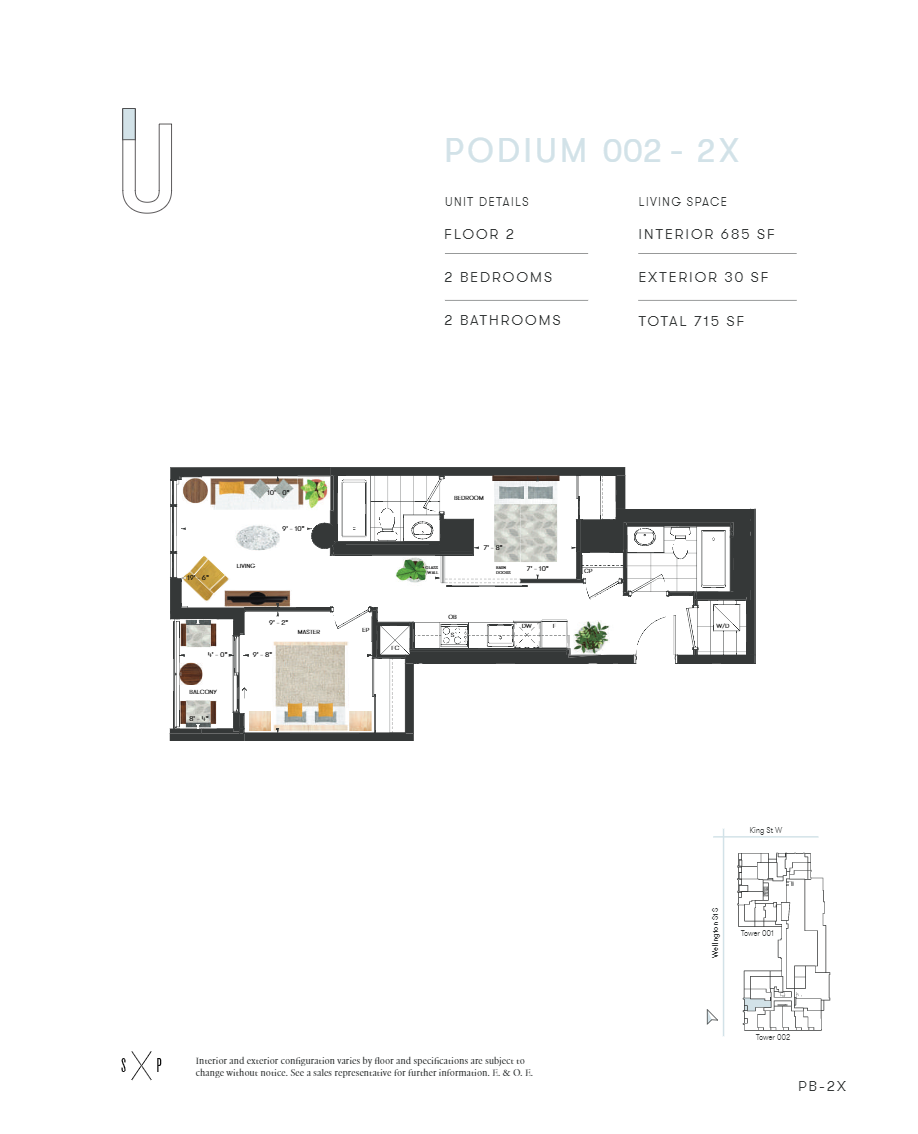 Union Towers - Phase 1 - Podium 002 - 2X Floor Plan, Kitchener ON | Livabl