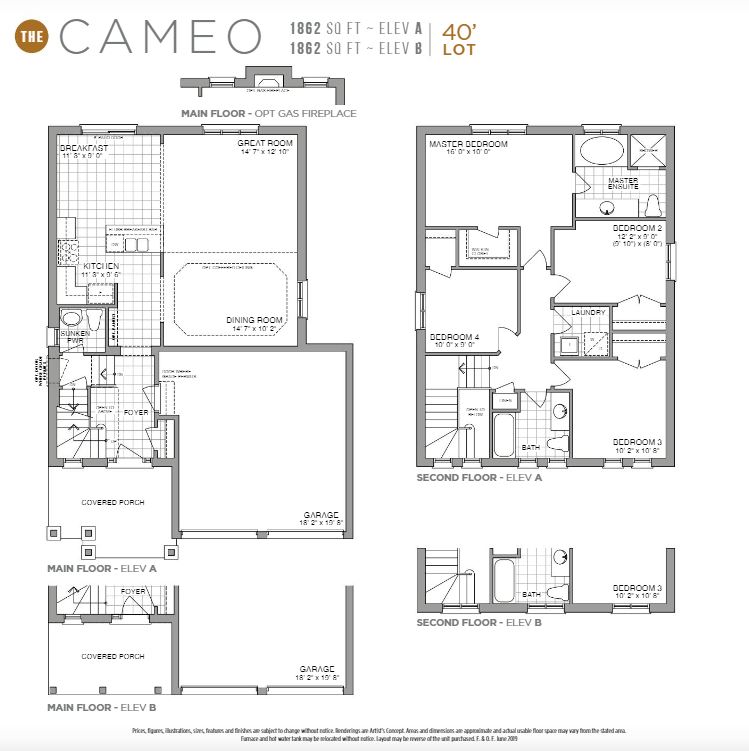 The Orchards by Highcastle Homes - Cameo Floor Plan, Clarington ON | Livabl