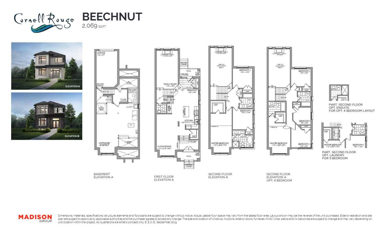 Rosehill floor plan at Cornell Rouge Phase 7 in Markham, ON