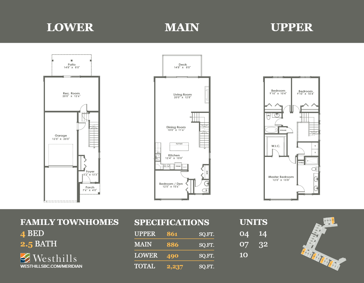 Meridian Lofts & Family Townhomes | 32 | Floor Plans and Pricing