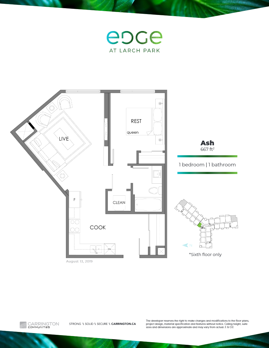 Ash floor plan at Edge at Larch Park Building 1 in Edmonton, AB