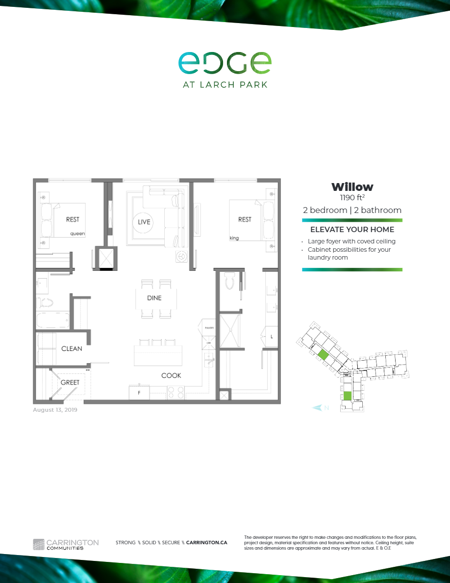Edge at Larch Park Building 1 - Willow Floor Plan, Edmonton AB | Livabl