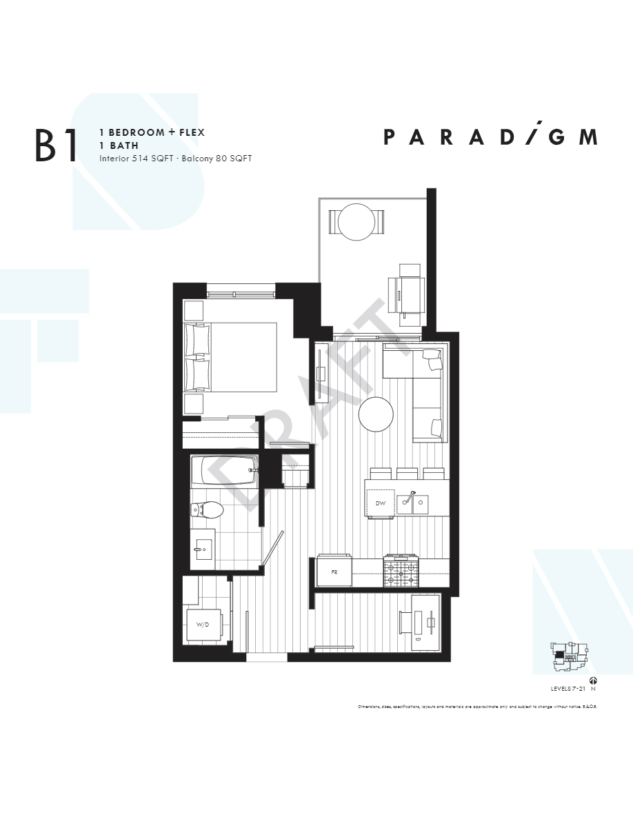 Paradigm - B1 Floor Plan, Vancouver BC | Livabl