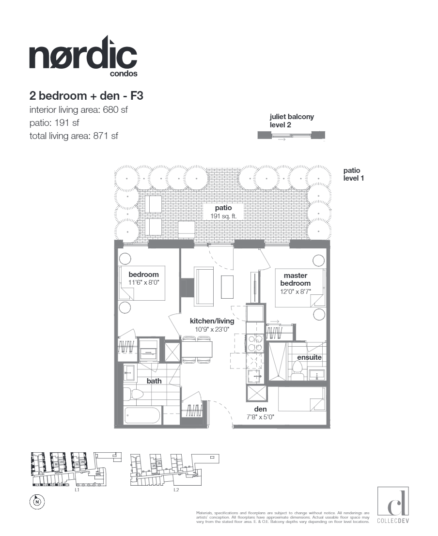 F3 floor plan at Nordic Condos in Toronto, ON