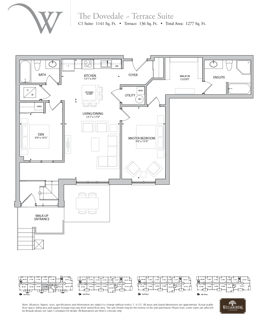Williamsburg Walk 3 | Dovedale (Terrace Walk-out) | Floor Plans and Pricing