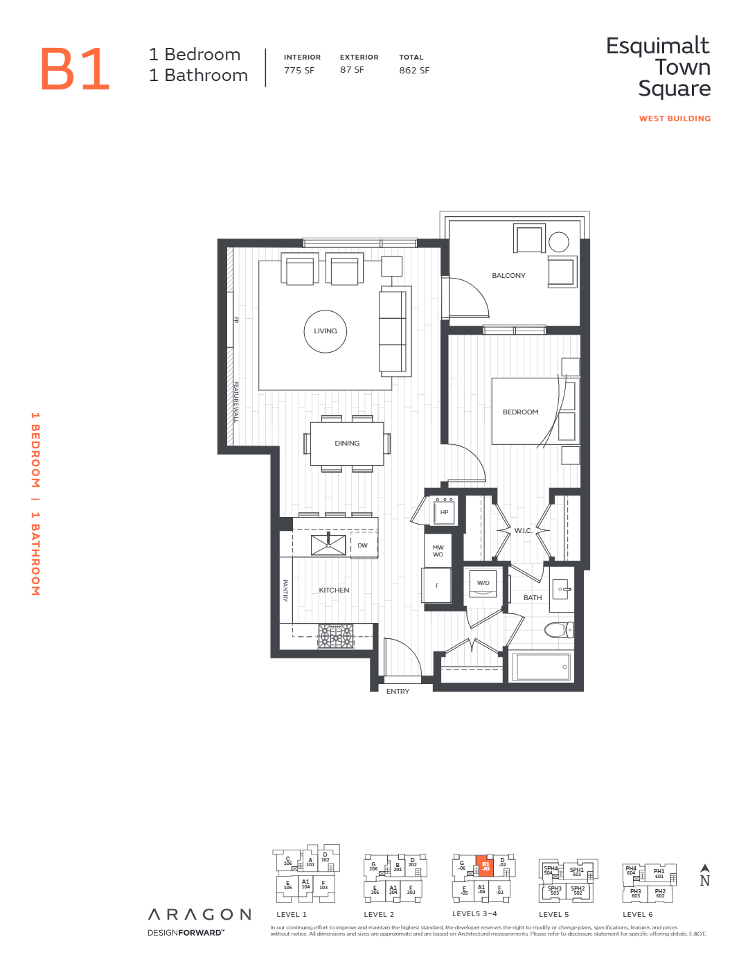 Esquimalt Town Square - B1 Floor Plan, Esquimalt BC | Livabl