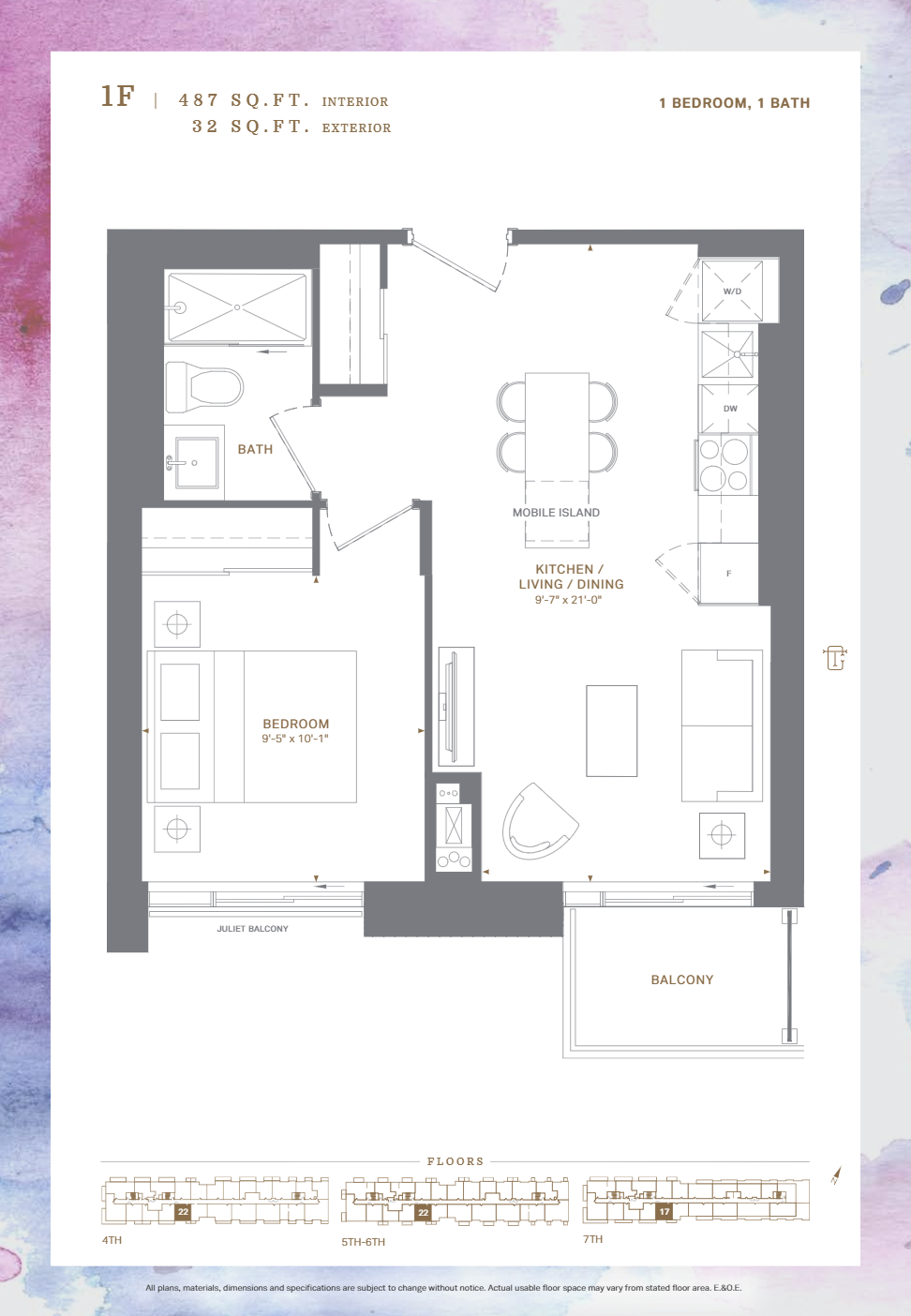 1F floor plan at The Charlotte in Ottawa, ON