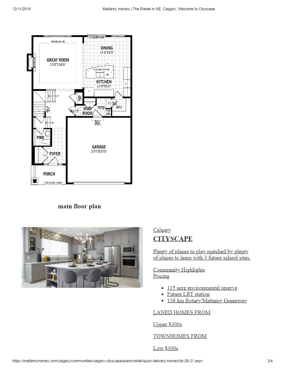 Cityscape by Mattamy Homes | 49 CITYSIDE WAY NE | Floor Plans and Pricing