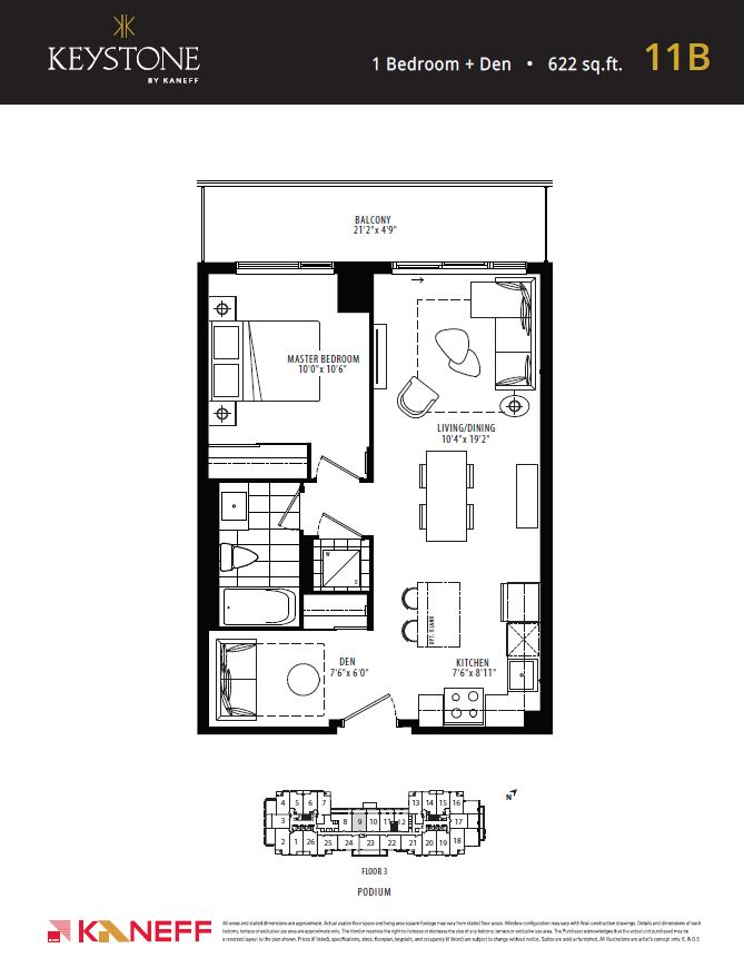 Keystone - 11B Floor Plan, Mississauga ON | Livabl