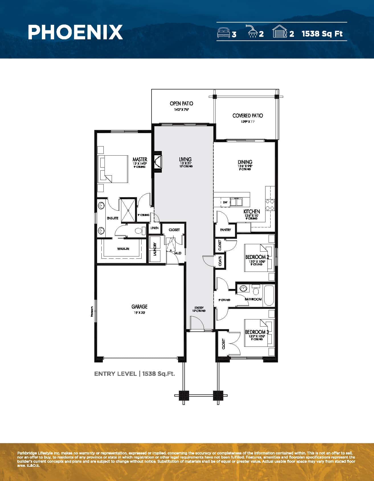 Phoenix floor plan at Solstice at Tower Ranch in Kelowna, BC