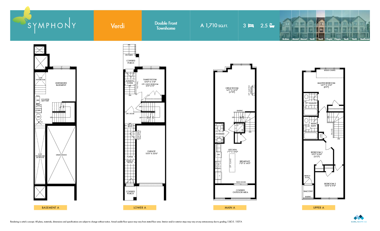 Symphony Towns - Verdi - Elev. A Floor Plan, Oshawa ON | Livabl