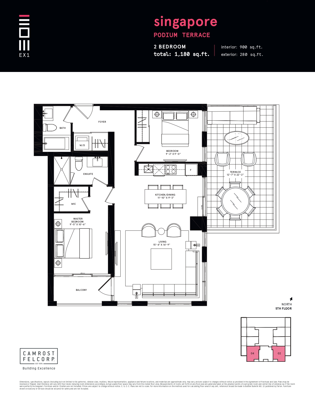 EX1 - Singapore Podium Terrace Floor Plan, Mississauga ON | Livabl