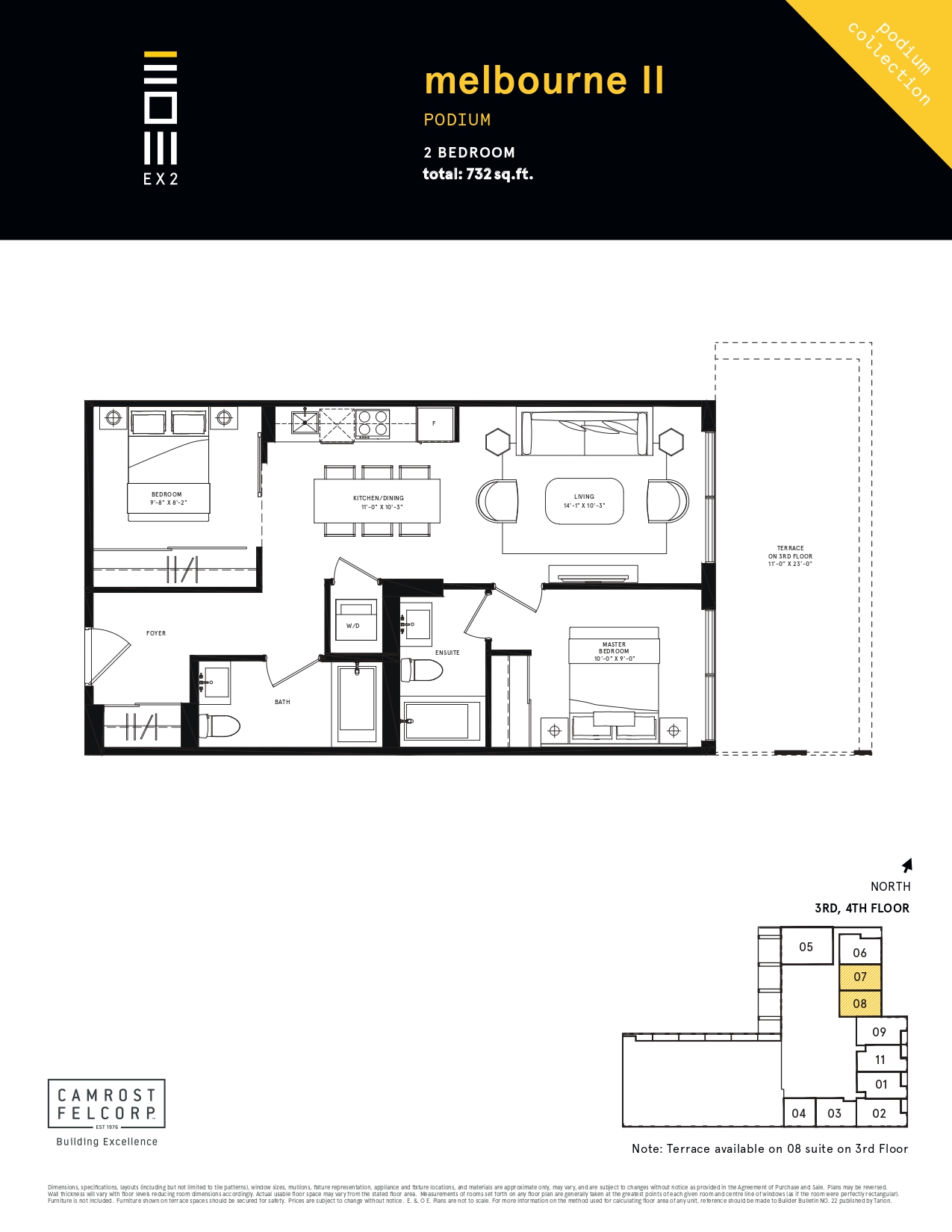 EXS CONDOS - Melbourne II Podium Terrace Floor Plan, Mississauga ON ...