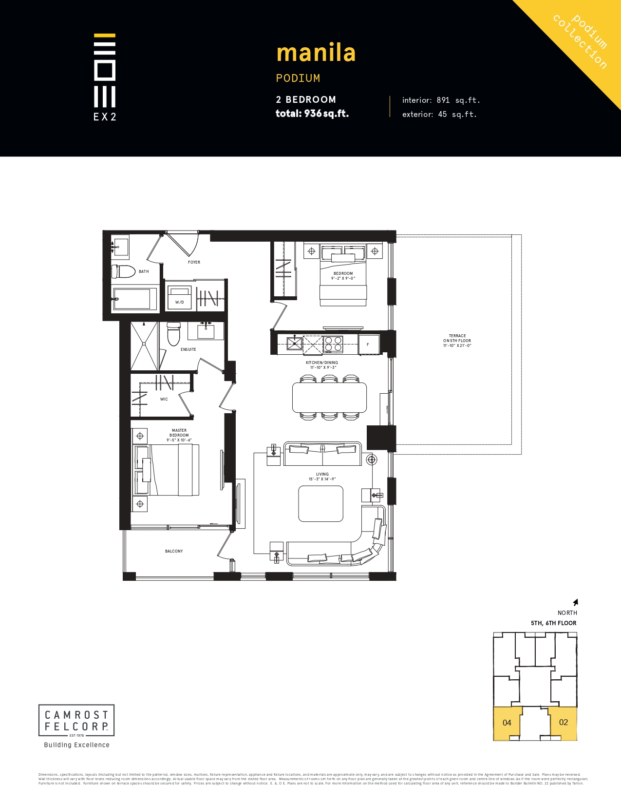 EXS CONDOS - Manila Podium Terrace Floor Plan, Mississauga ON | Livabl
