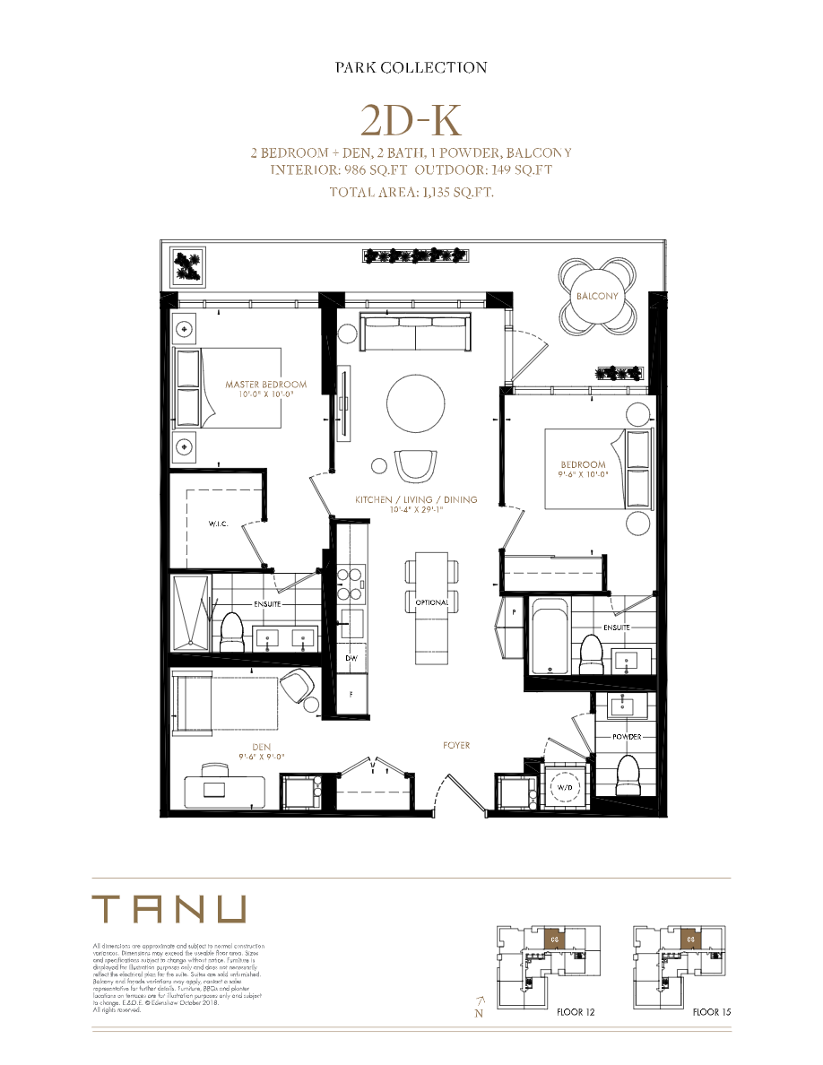 TANU - 2D-K Floor Plan, Mississauga ON | Livabl
